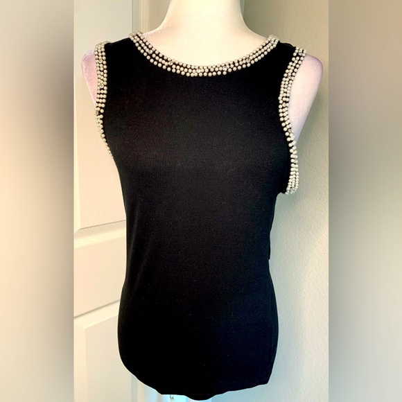 Tops | Nwt Black Tank With Rhinestones | Poshmark